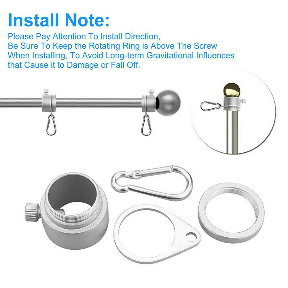 Flag Pole Rings Spinning Flag Pole Kits Swivels Flagpole Rings Aluminum ...