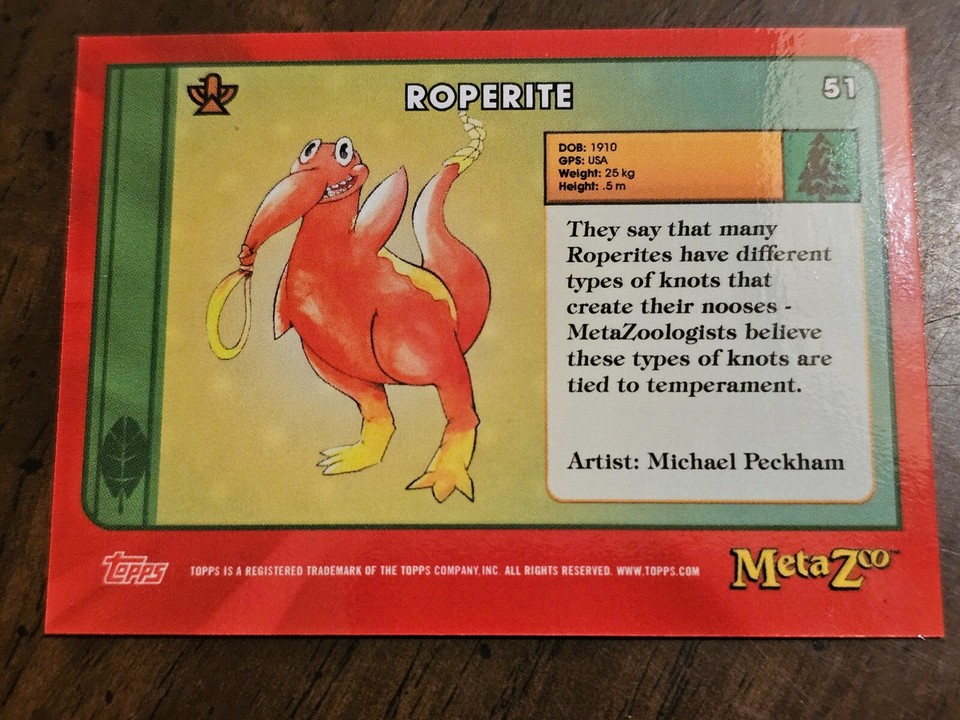 ROPERITE 2021 Topps Metazoo Series 0 #51 | eBay