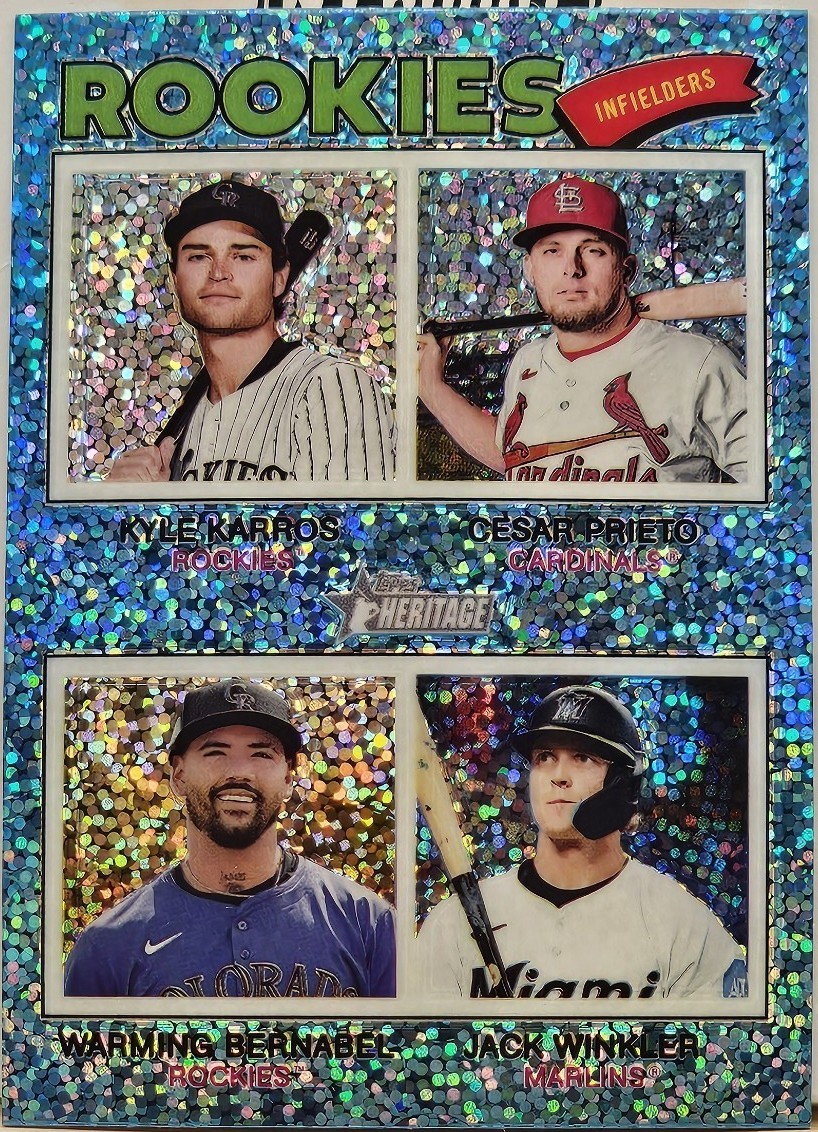 2026 Topps Heritage - Quad Rookies Warming Bernabel, Cesar Prieto, Kyle ...
