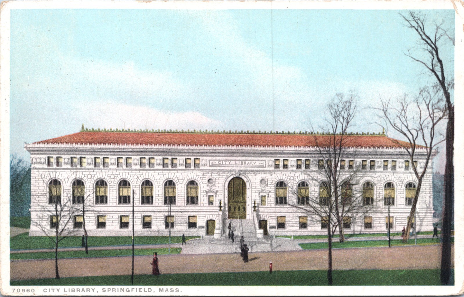Postcard Springfield Massachusetts - City Library - Posted 1916 ...