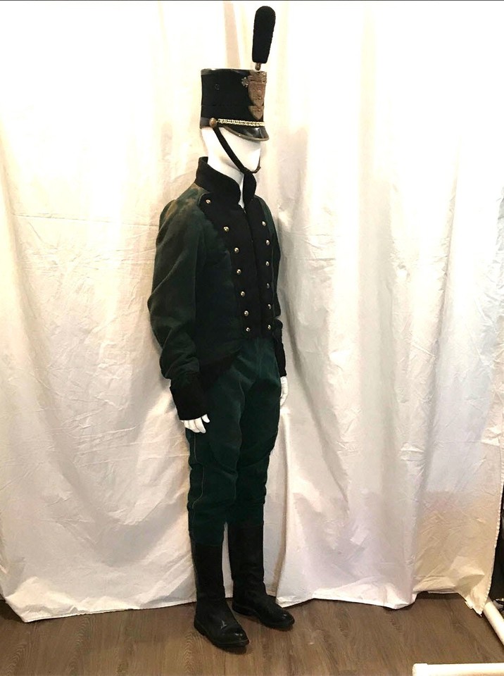 Old Movie prop costume Napoleonic War Green Uniform Waterloo coat pants ...