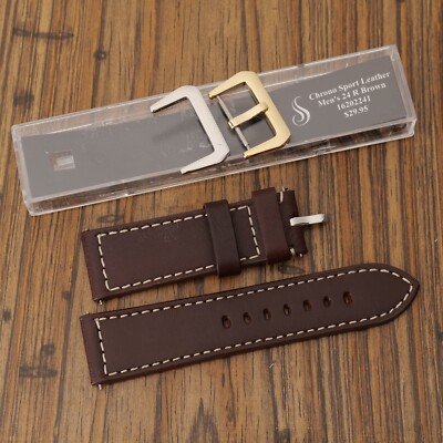 24mm Stuller Chrono Sport Leather 24 R Brown 16202241 New Old Stock ...