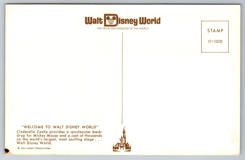 Orlando FL Walt Disney World Welcome Castle View Postcard Amusement ...
