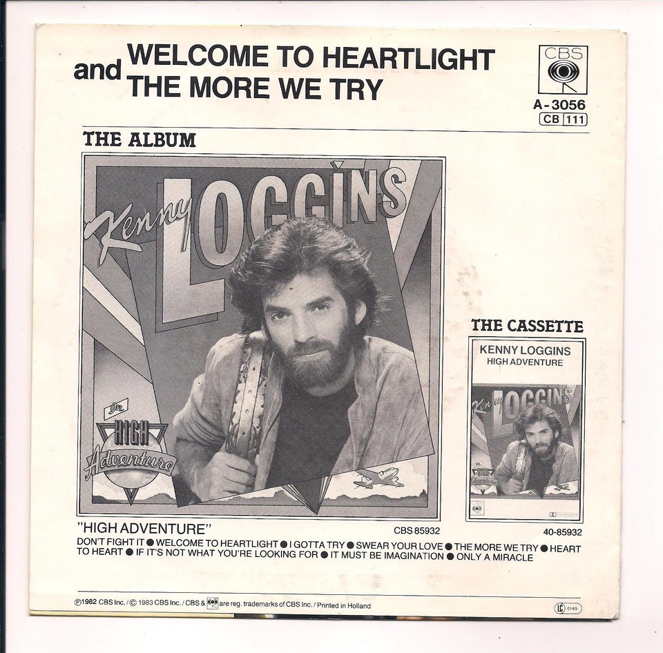 KENNY LOGGINS - Welcome to heartlight 45 rare Holland 1982 picture ...