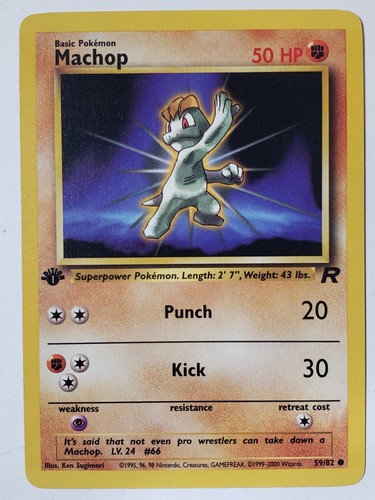 Machop 59/82 NM / M - 1ST EDITION Team Rocket Pokemon Card $2 Combined ...