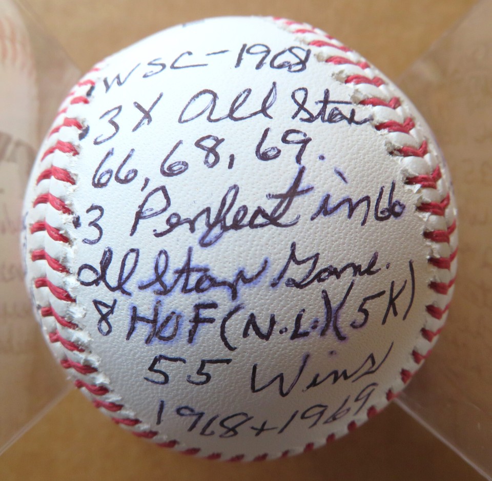 Detroit Tigers Denny McLain signed Stats ball Mickey Mantle - Pete Rose ...