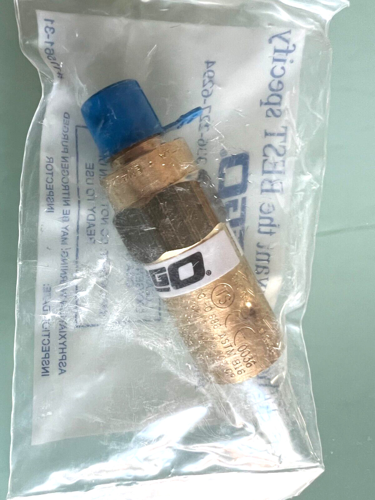 New REGO PRV19432T550 Pressure Relief Valve Drain Hole 1/4" Inlet Brass ...