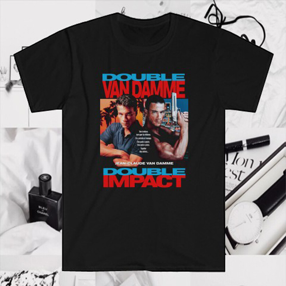 Double Impact Van Damme Men's Black Size S to 5XL | eBay