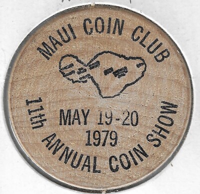 1979, Maui Coin Club 11th Show, Kaanapali Beach, Maui, Hawaii, Wooden ...