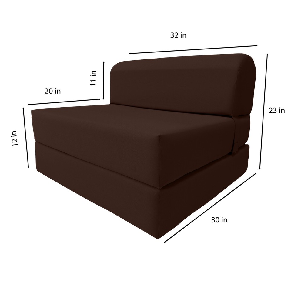 Brown Sleeper Chair Folding Foam Beds, Portable Studio Couch Bed 6 x 32 ...