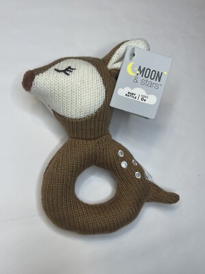 NWT Moon & Stars Deer Fawn Doe Buck Baby Infant Rattle Age 0+ Forest ...