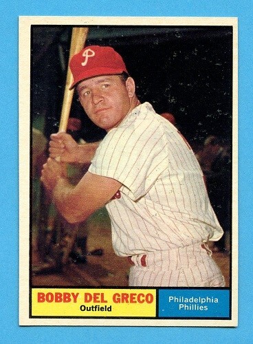 1961 TOPPS # 154 BOBBY DEL GRECO PHILADELPHIA PHILLIES NM FREE SHIPPING ...