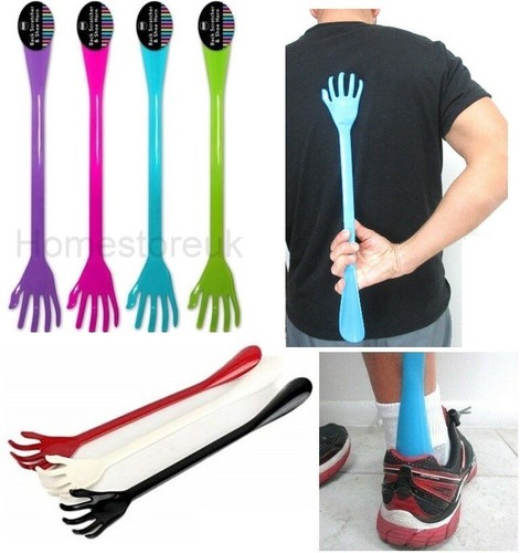 2 IN 1 PLASTIC SHOE BOOT HORN AND BACK SCRATCHER LONG REACH HANDLE ...