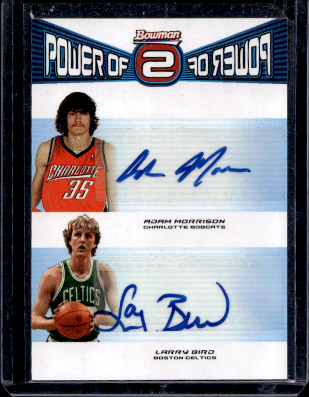 Larry Bird Boston Celtics 2005 Bowman Power of 2 Adam Morrison Dual ...