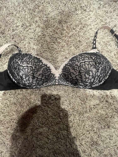 Victorias Secret Black Lace Push Up Bra 38DD | eBay