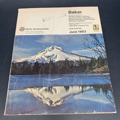 Vtg 1983 Richland Baker Oregon Telephone Directory Phone Book Area Code ...