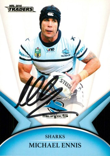 Carte signée 2016 Cronulla Sharks NRL Premiers TLA Traders - Michael Ennis | eBay