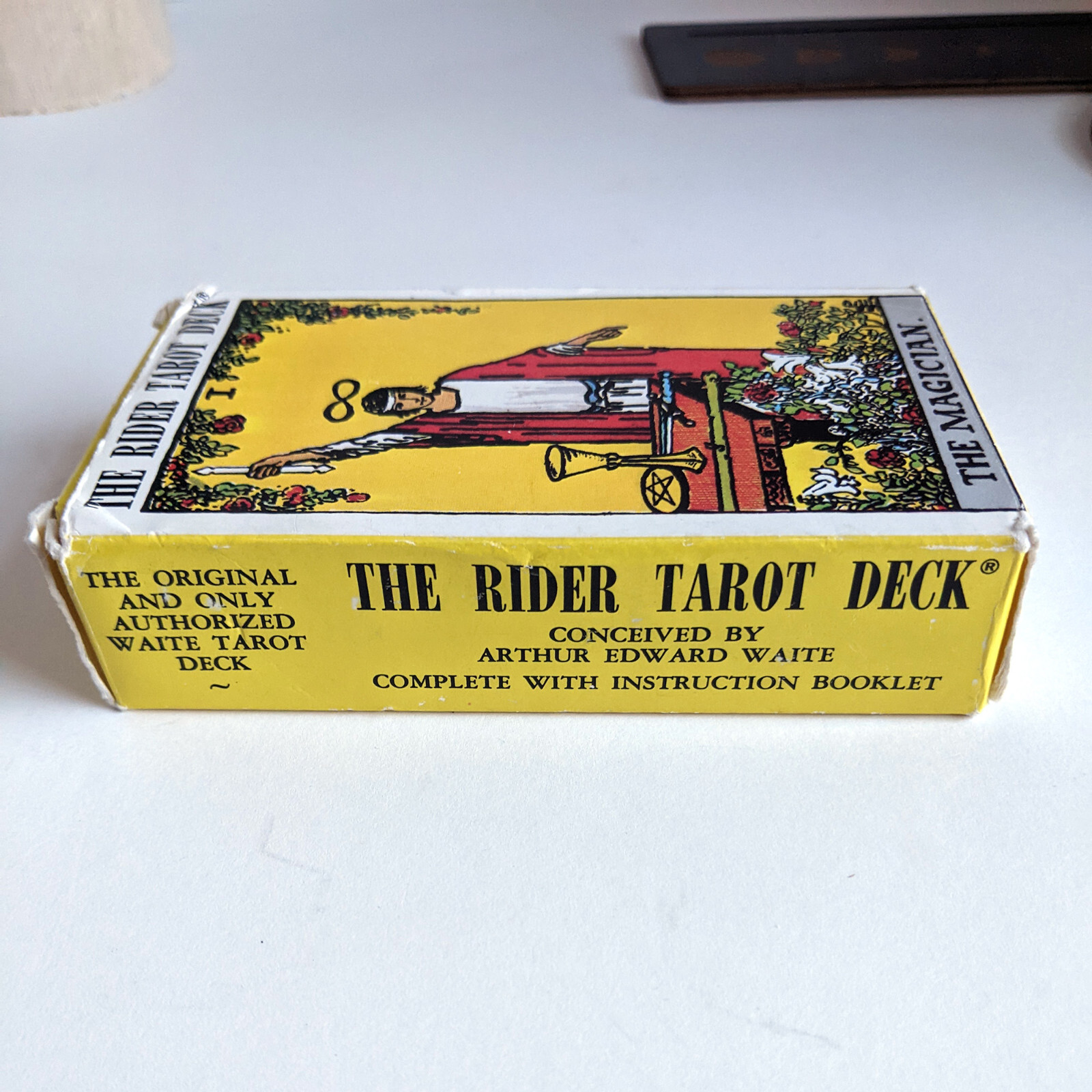 VINTAGE RYDER TAROT DECK CARD SET By PAMELA COLMAN SMITH & 2pc's Wooden ...