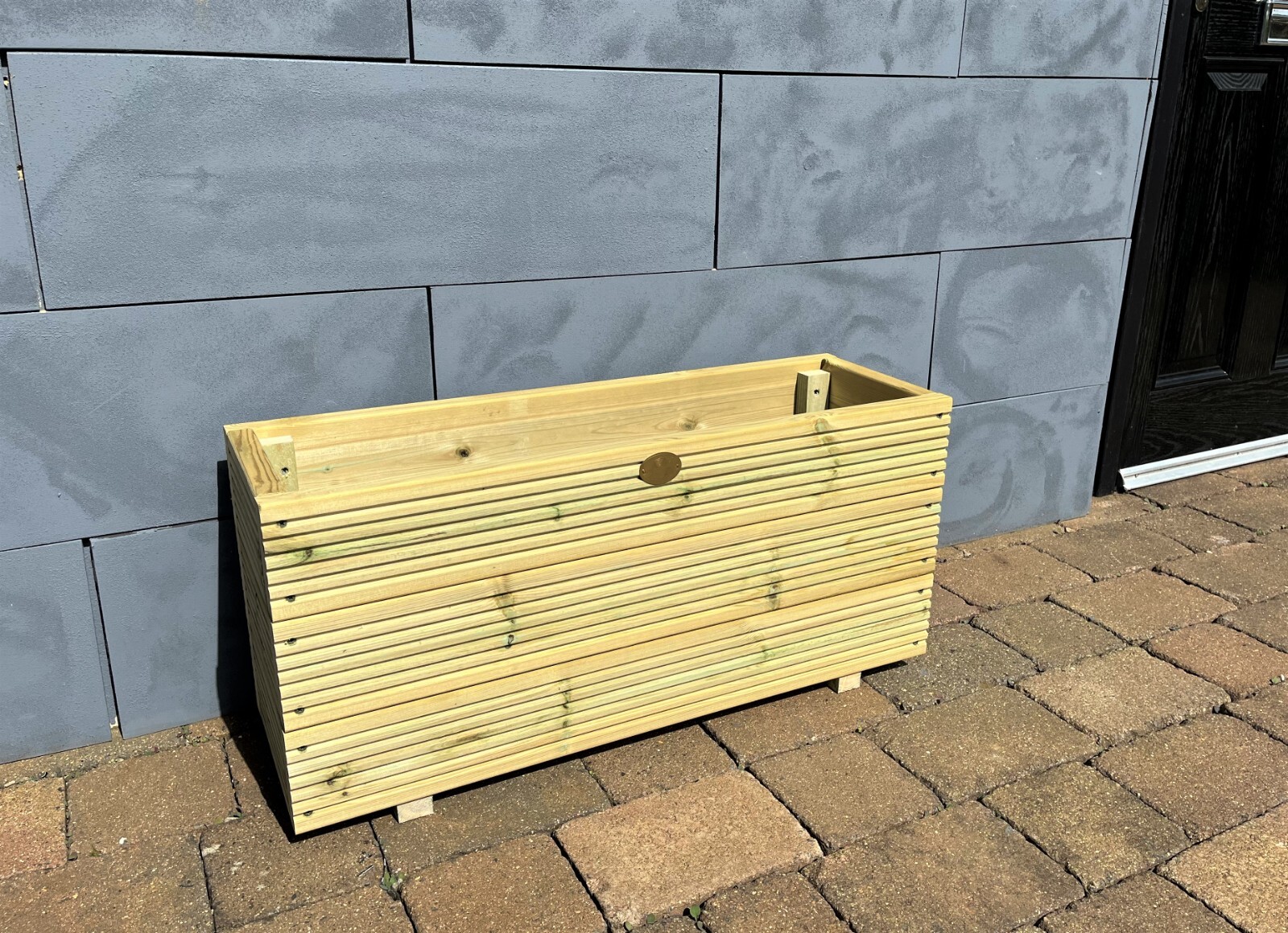 Triple Layer Thin Garden Decking / Smooth Trough Planter Pot Handmade ...