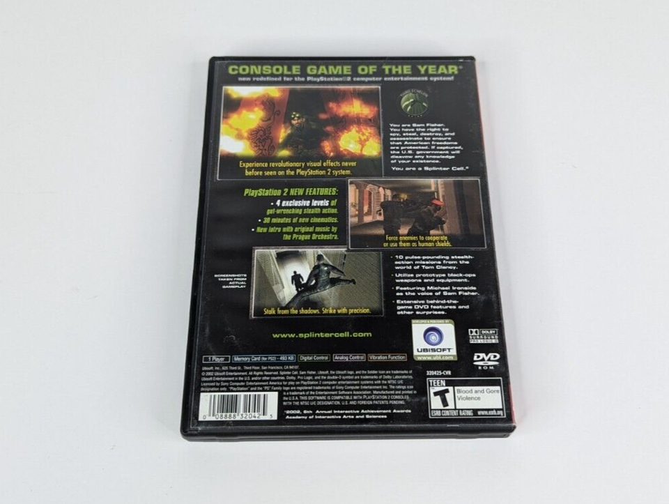 Tom Clancy's Splinter Cell Stealth Action Redefined (PS2, 2002 ...