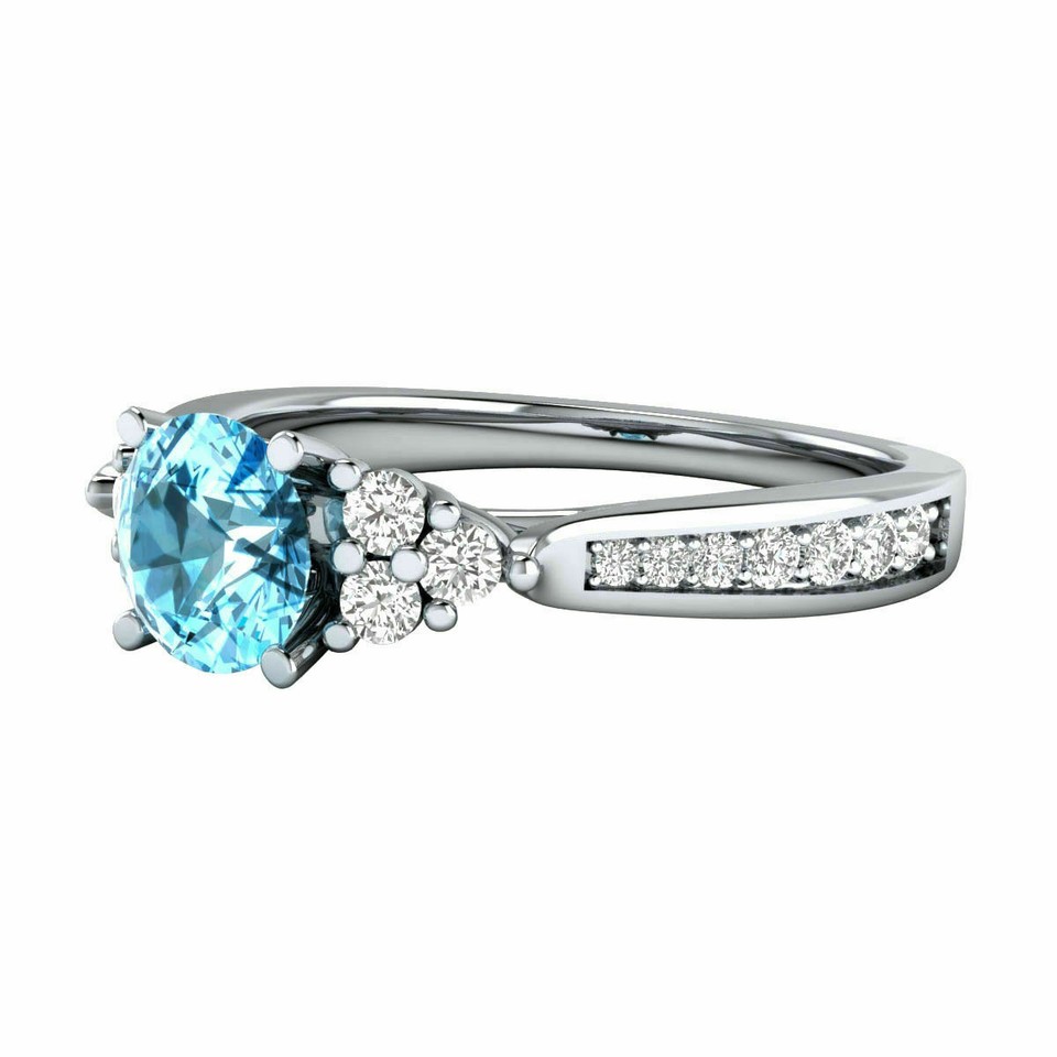 2.32 ct Wow Wedding / Engagement Ice Blue Round Cut Sapphire 935 Silver ...