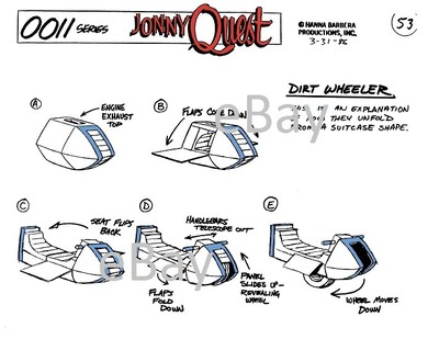JONNY QUEST MODEL SHEET PRINT Hanna Barbera - QUESTOR DIRT WHEELER | eBay