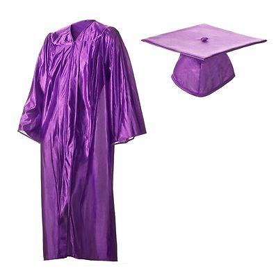 Graduation Cap and Gown Set Shiny Purple | eBay