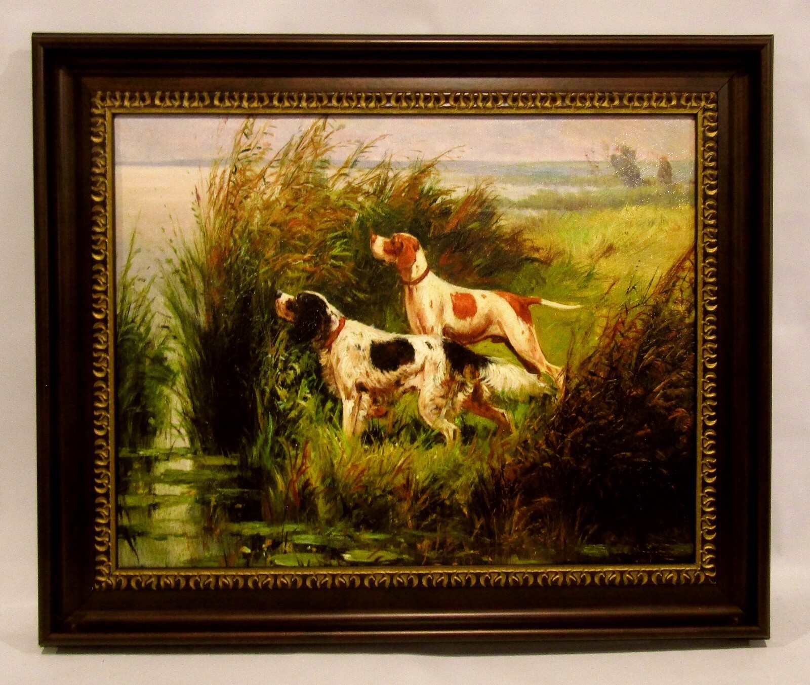 Hand Textured Canvas Print of ATQ Painting POINTERS IN LANDSCAPE by E ...