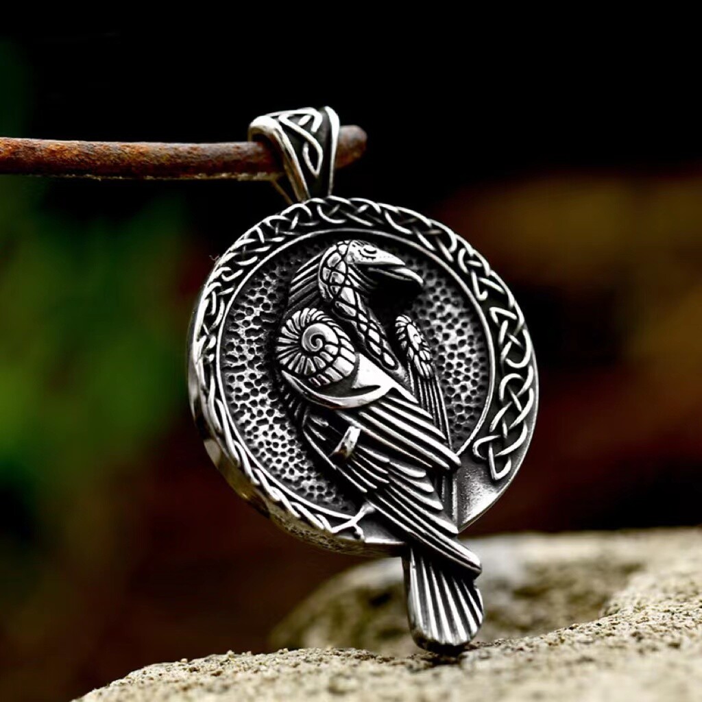 Mens Celtic Viking Valknut/ Triquetra/ Cross Pendant Necklace ...