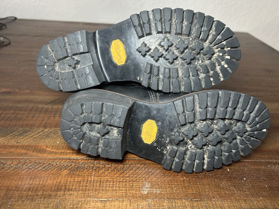 Vintage RED WING Black Logger Boots Work Men’s 8 E Vibram Sole | eBay