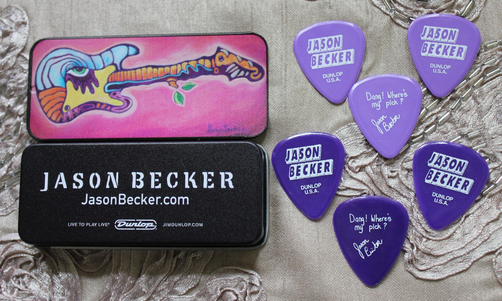 Jason Becker 6 Guitar Picks in Guitar Pick Tin SOUL OF THE SOUL Design ...