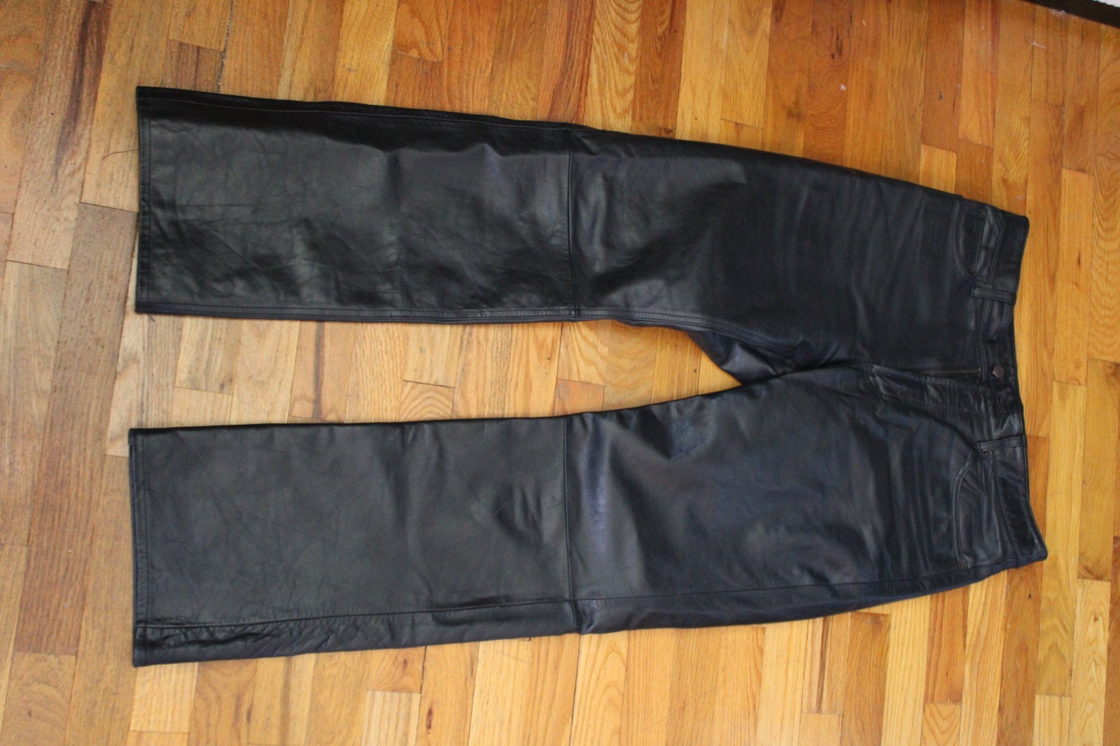 GAP Boot Fit Black Leather Pants 34x32 - 2000 - 17… - Gem