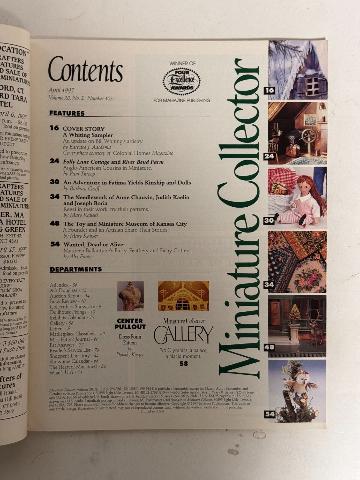 Miniature Collector Magazine - Apr 1997 - Vol.20 #2 | eBay