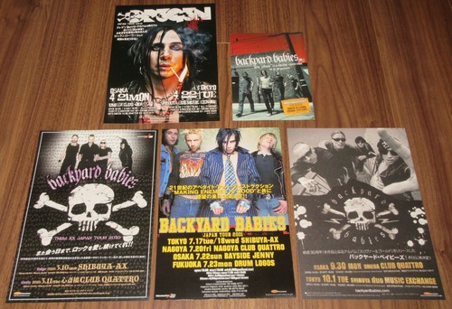 BACKYARD BABIES Japan PROMO handbill & flyer x 5 set MINI POSTER Dregen ...