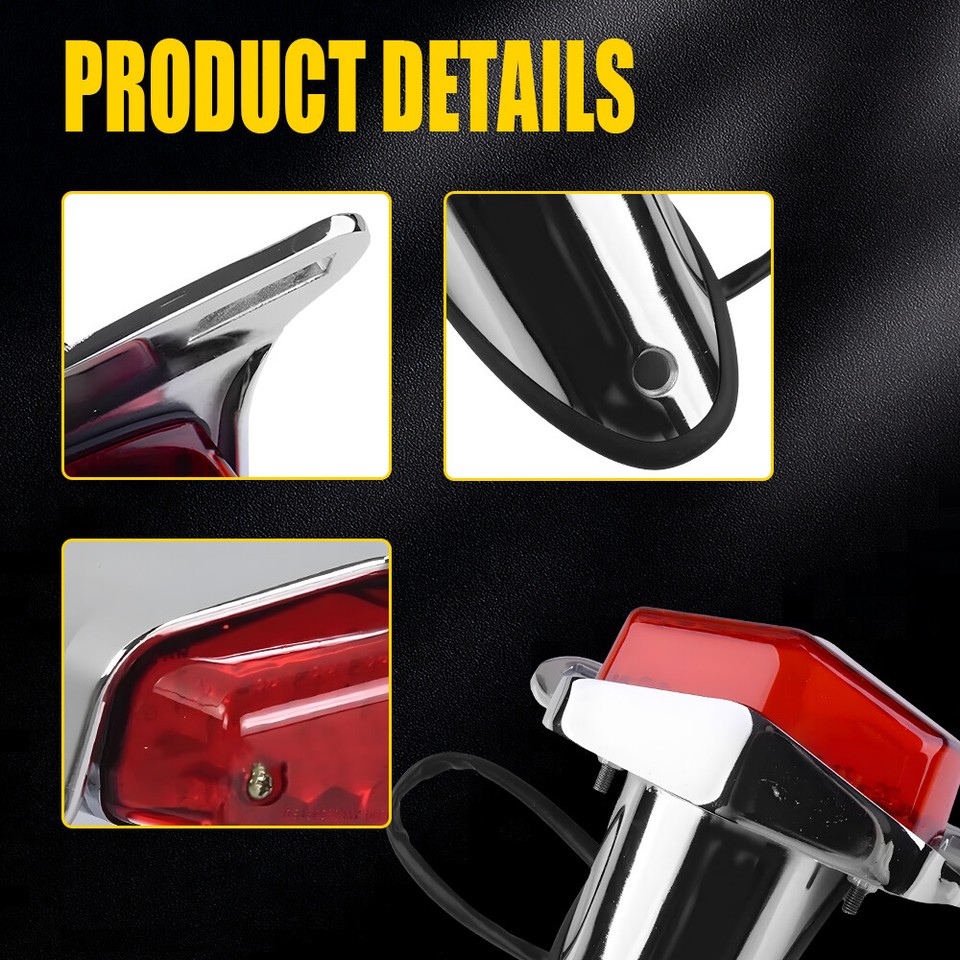 Rear Red LED Tail Light License Plate Light Motorcycle Driving Running ...
