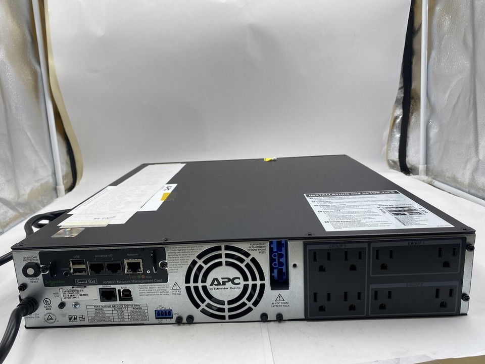 APC SMX1500RM2UNC SMART-UPS POWER120V 2RU USB RACKMOUNT BATTERY BACKUP ...