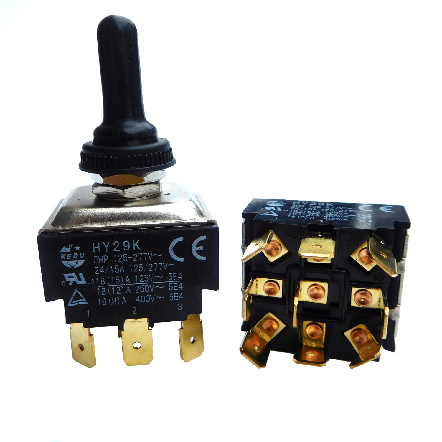 KEDU HY29K HY29J 125V/277V 3Pin/9Pin 6.3 Male Tab Industrial Toggle ...
