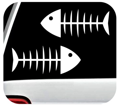 Fish Bones Fishbone Skeleton Decal Sticker Set Waterproof Car Cup Boat ...