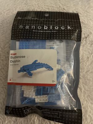 Bottlenose Dolphin Nanoblock Miniature Building Blocks New Sealed Pk ...