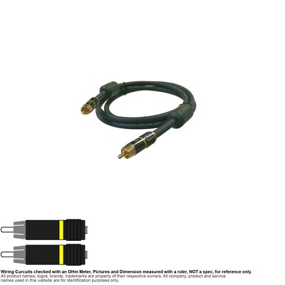 Cable Coax Coaxial RCA 1:1 Audio Composite Video Shielded OFC 6FT C2G ...