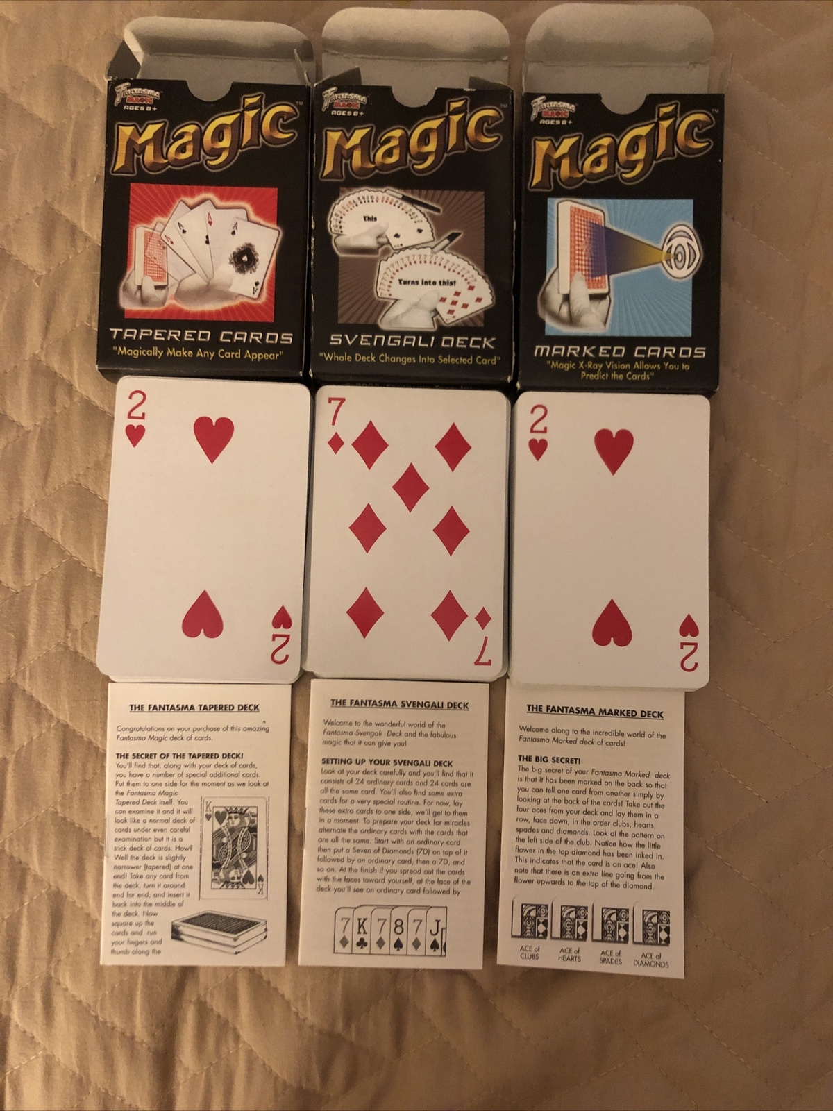 Lot Of 3 Sets Magic Playing Cards Tricks: Tapered Svengali & Marked ...