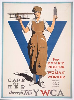 YWCA WOMAN WORKER WAR PROPAGANDA GLOSSY POSTER PICTURE PHOTO PRINT ...