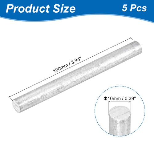 5Pcs Zinc Rod, 99.995% Purity Zinc Bar 3/8"(10mm) Dia 4"(100mm) Length ...