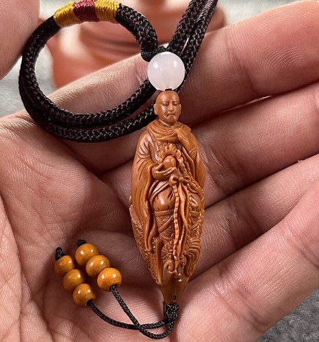 Natural Olive Nut Hand Carved Monk Buddha Pendant Bead Zen Decor | eBay