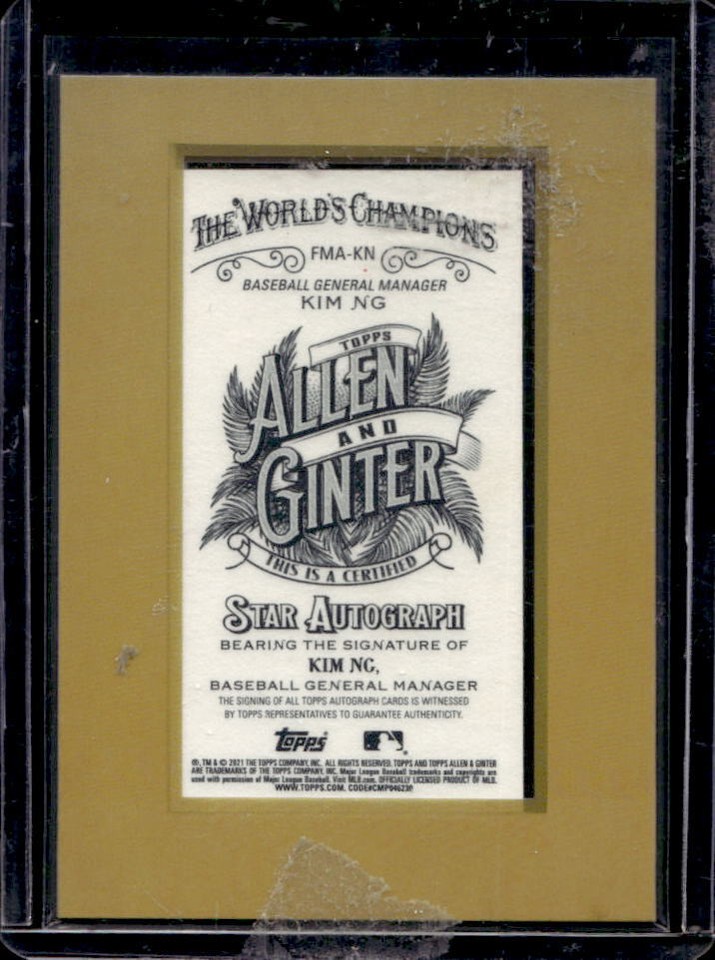 2021 Topps Allen & Ginter Kim Ng Framed Mini Non-Baseball Auto #FMA-KN ...