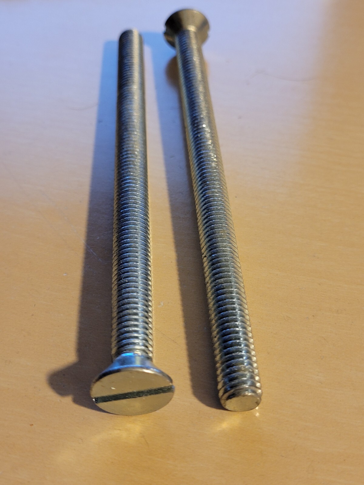 (20) 3/8 - 16 x 6" Flat Head Slotted Machine Screws Zinc Coated ...