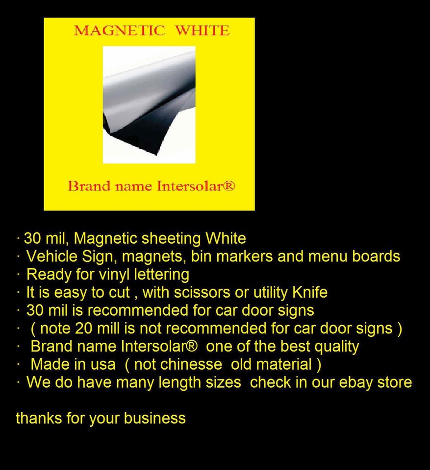 Magnetic sign Material Vinyl Sheet 24 " x 12 "30 mil 3 Sheets car | eBay