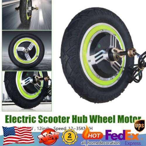Brushless Hub Wheel Motor With Tyre Tire For E-scooter 12 Inch Electric ...