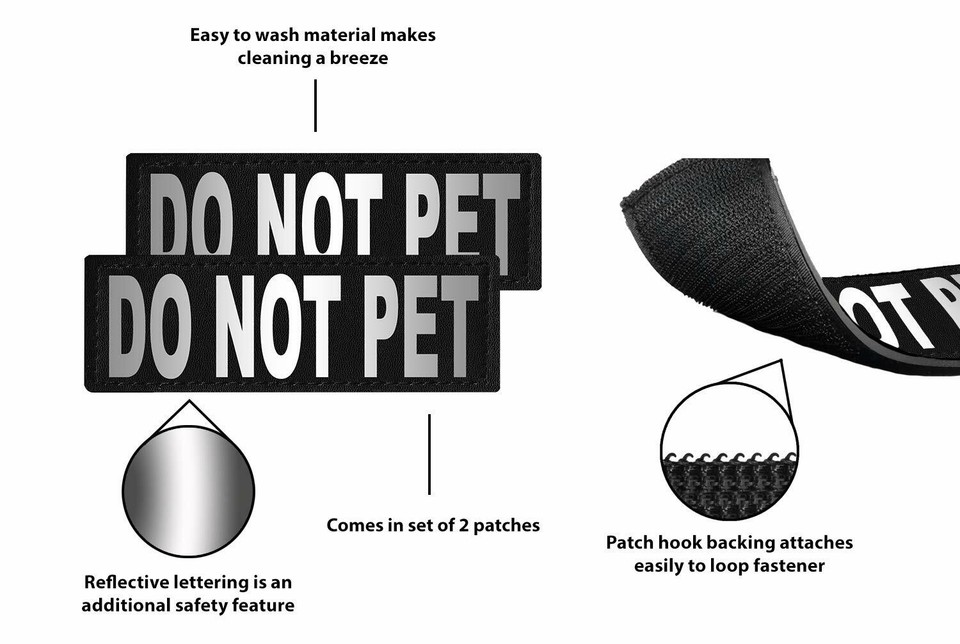 Do Not Pet Patch Reflective Extra Label Tag for Dog Harness Do Not Pet ...