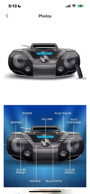 Philips AZ797T Bluetooth Boombox, Portable CD Player & Radio - Used ...